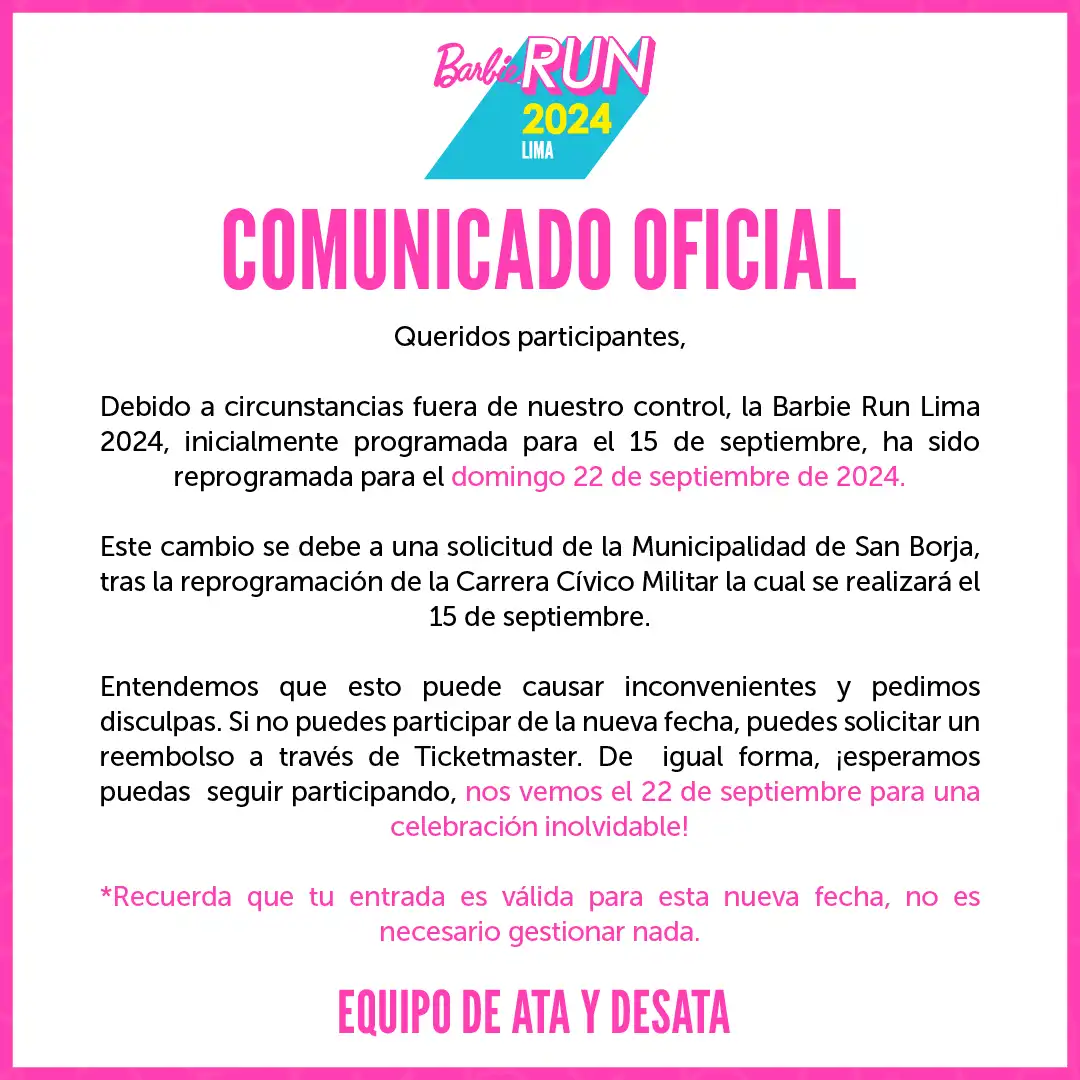Barbie Run Lima 2024 | Running 4 Peru